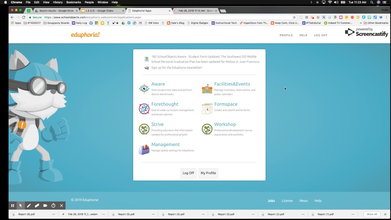 Eduphoria Strive - Print your PD Transcript - YouTube