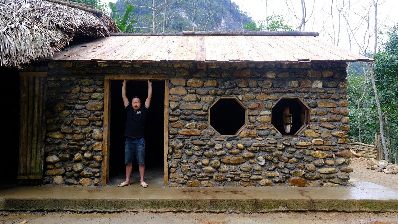 PRIMITIVE SKILLS: Building Stone House (Stone Cabin in the mountains ...