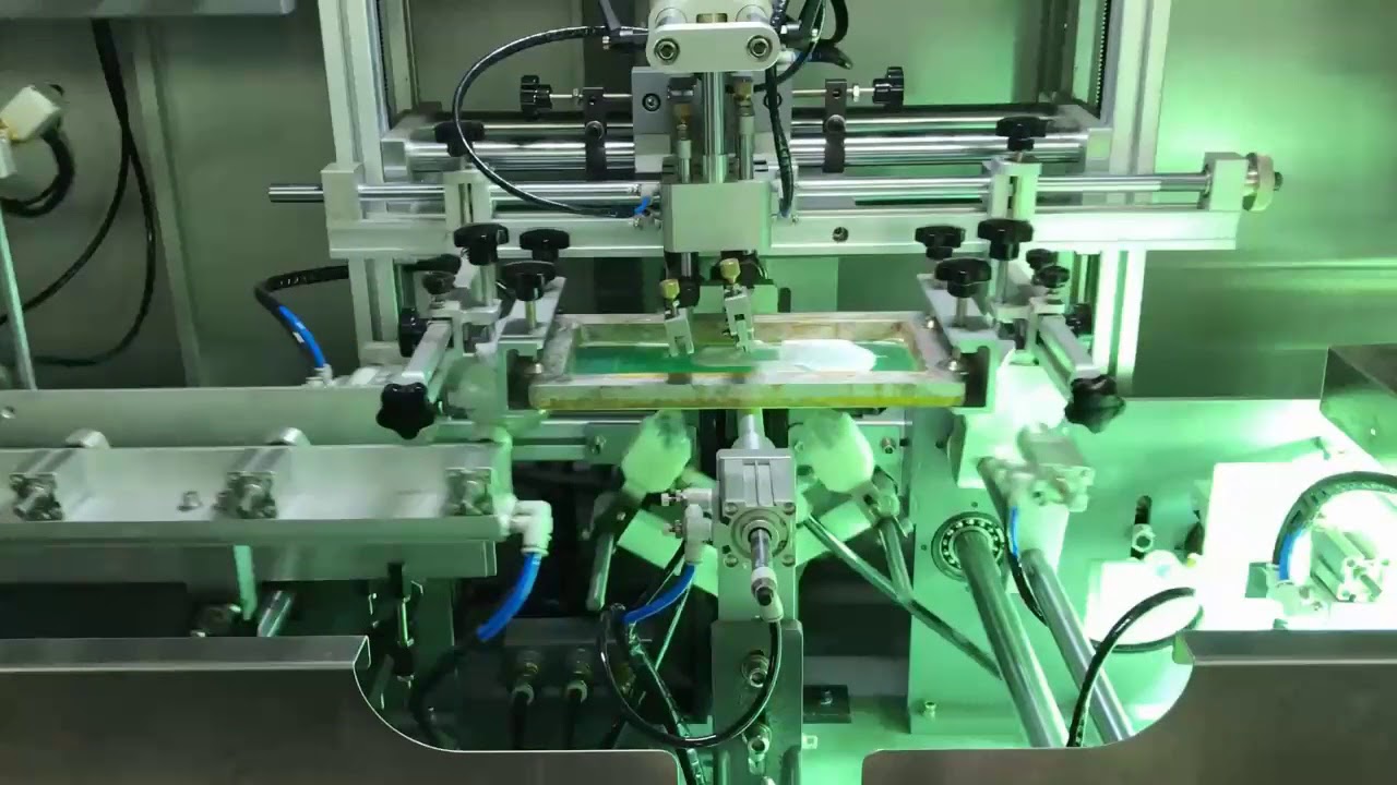 automatic screen printing machine for glass bottles - YouTube