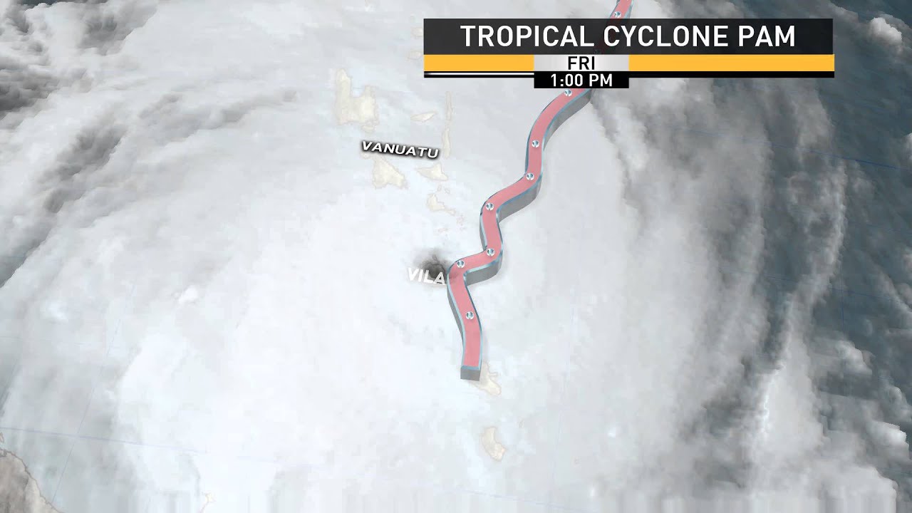 Cyclone Pam track - YouTube