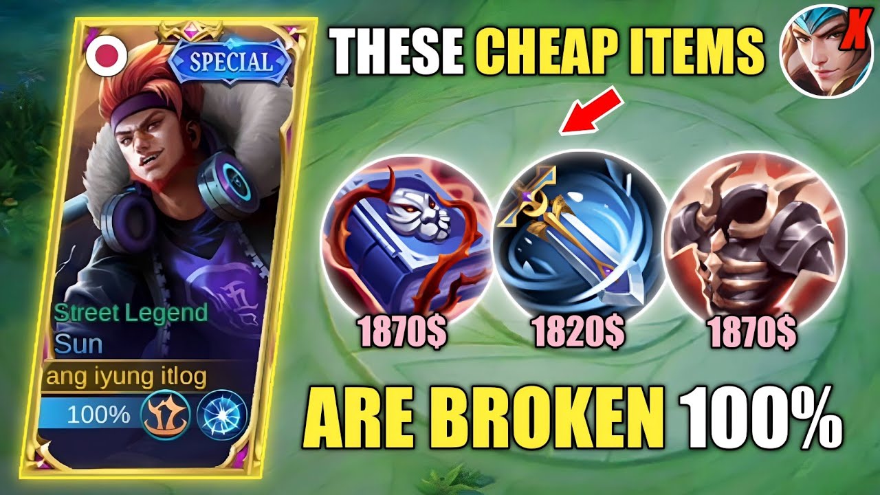 SUN USERS MUST TRY THESE CHEAP ITEMS | SUN VS. ZILONG -MLBB🔥 #sun # ...