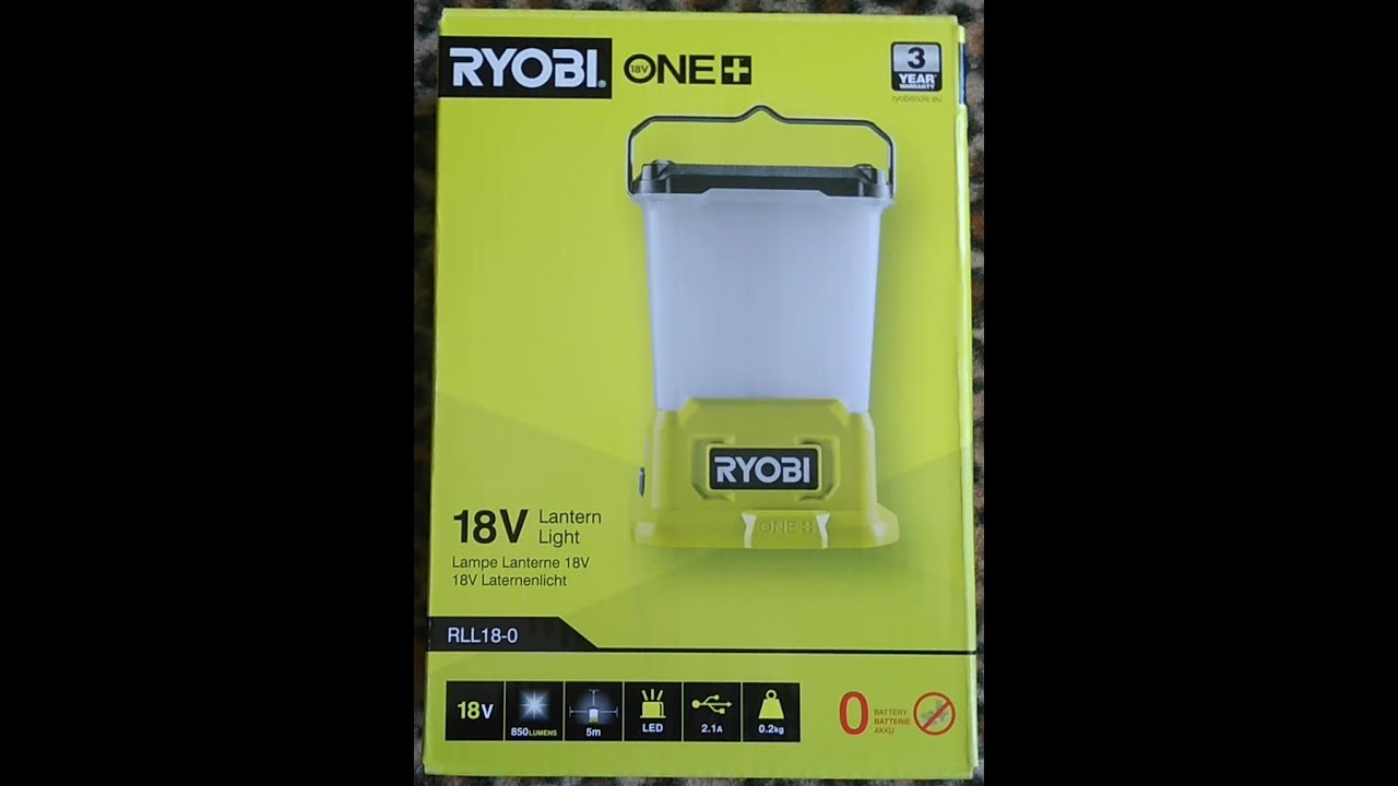 Ryobi lamp RLL18 18V light acumulator Lampa kempingowa - YouTube