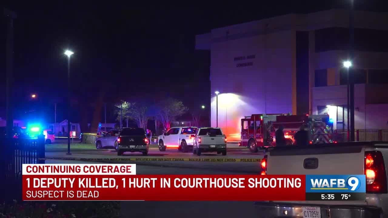 1 deputy killed, 1 hurt in courthouse shooting Monday night - YouTube
