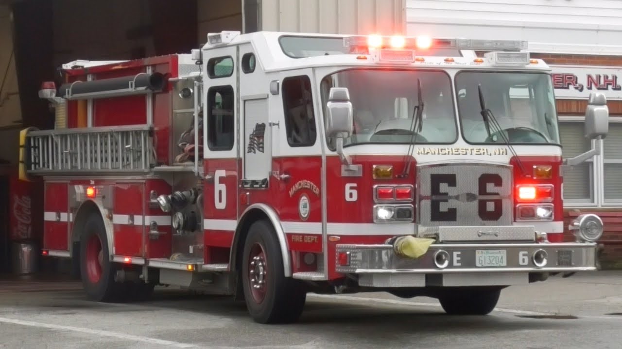 Manchester, NH Fire Department Engine 6 Responding - YouTube