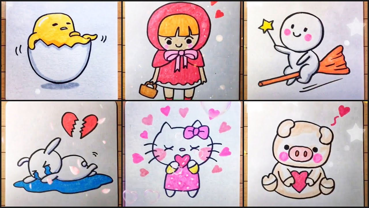 How To Draw Sticker | Simple Sticker Drawing | Draw Cute Sticker - YouTube