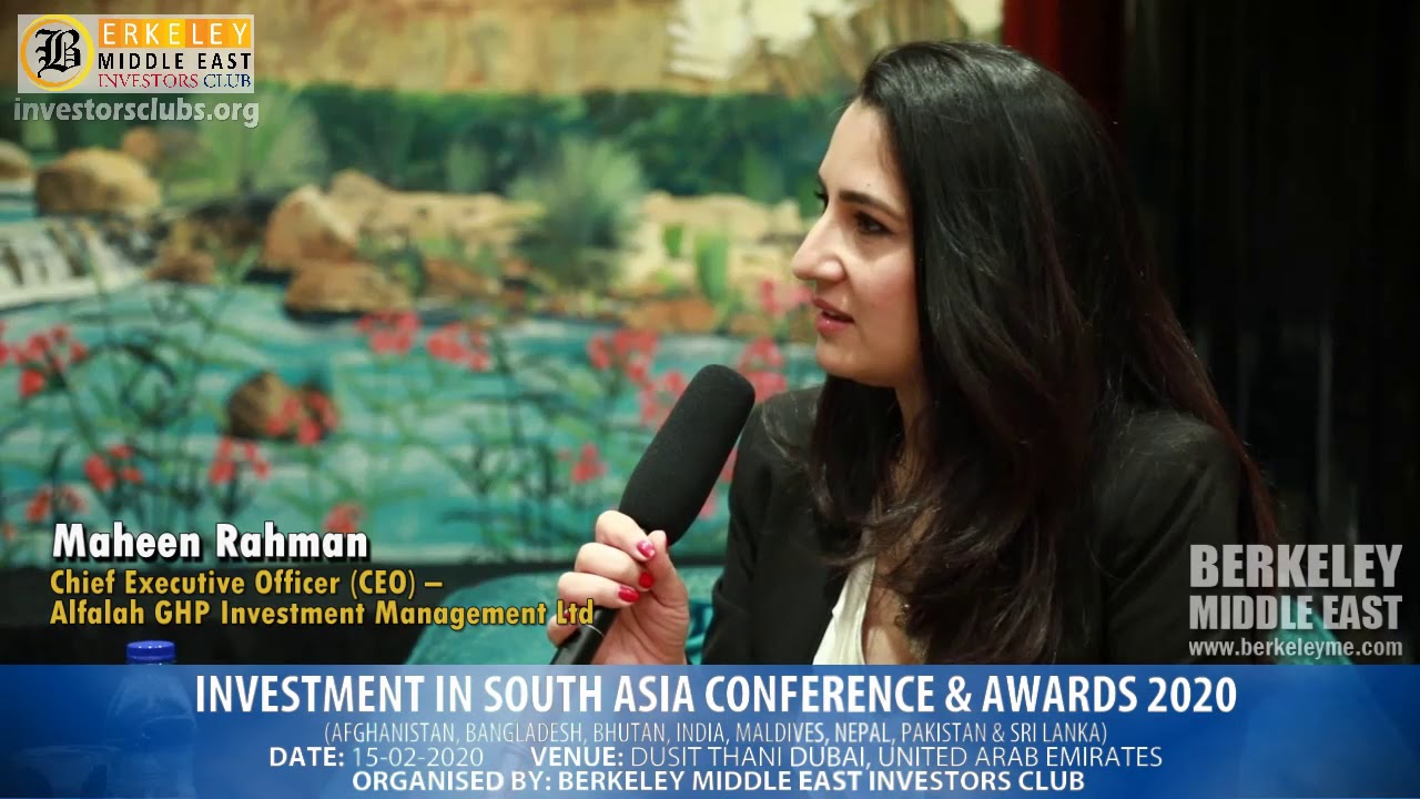 Maheen Rahman spoke about Investment in South Asia Conference & Awards ...
