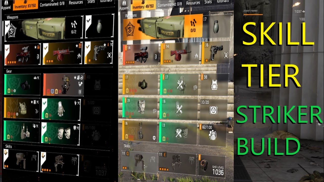 Division 2 - Skill Tier Striker Build! two variations of it, running ...