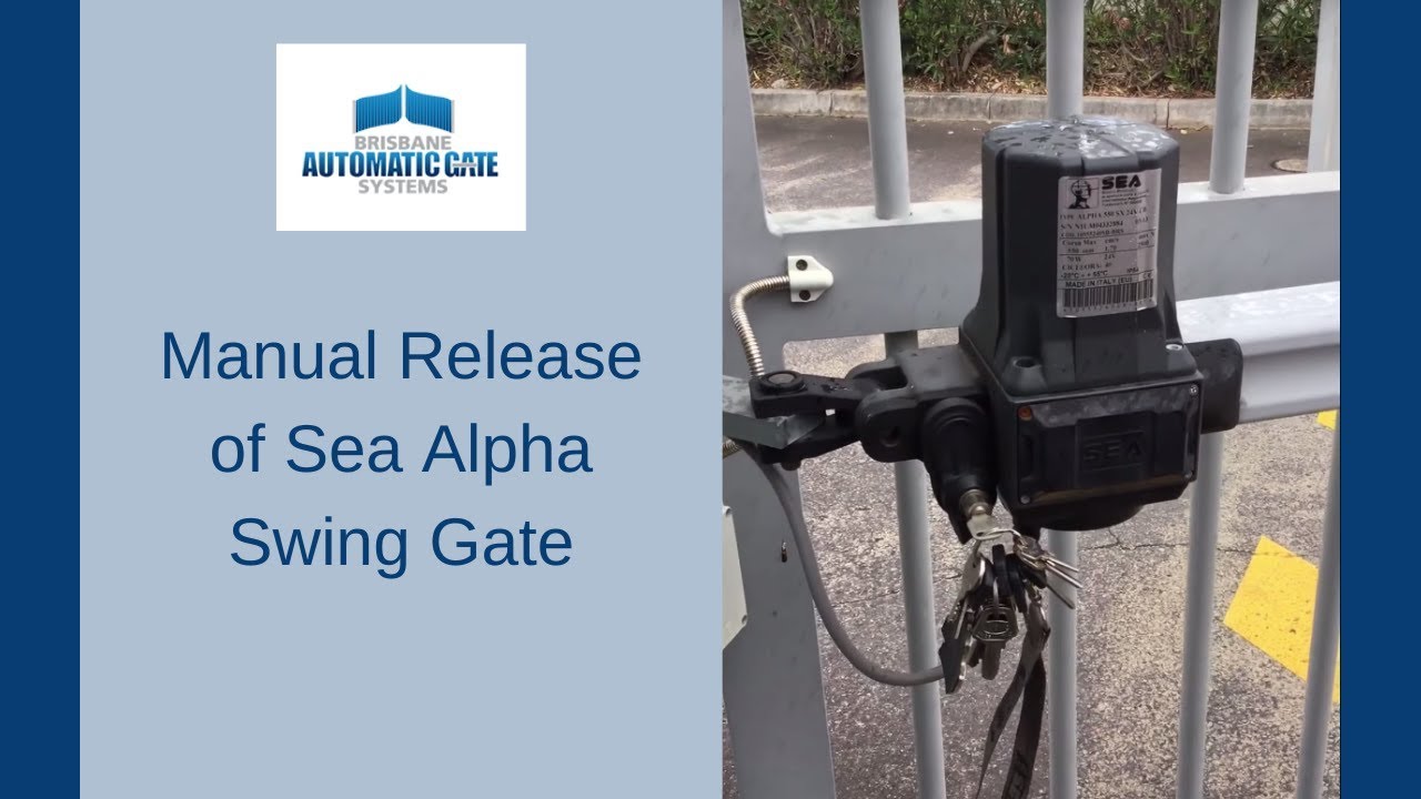 Manual Release of Sea Alpha Swing Gate Operator/Motor/Opener - YouTube
