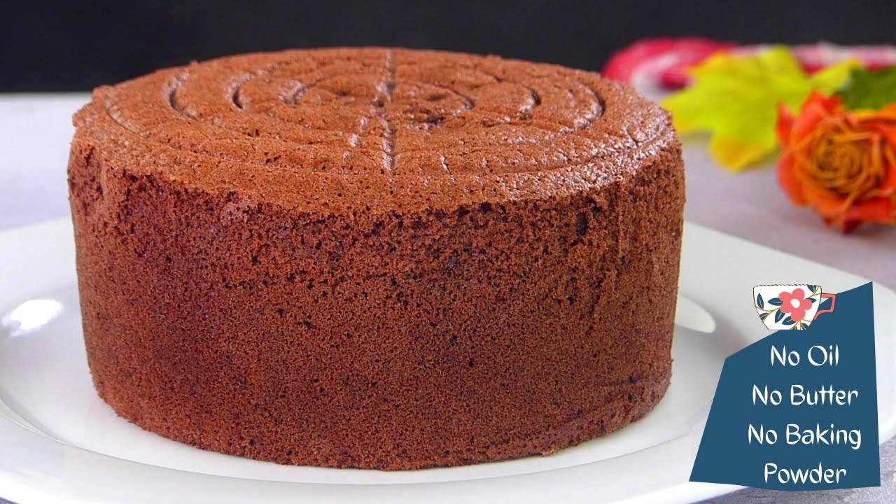 Oil free Chocolate Sponge cake recipe (4 Ingredients) by Tiffin Box ...