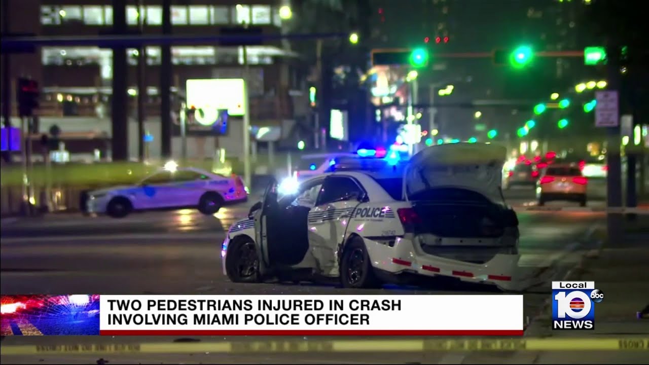 Miami police officer helps injured pedestrians after crash in Miami ...