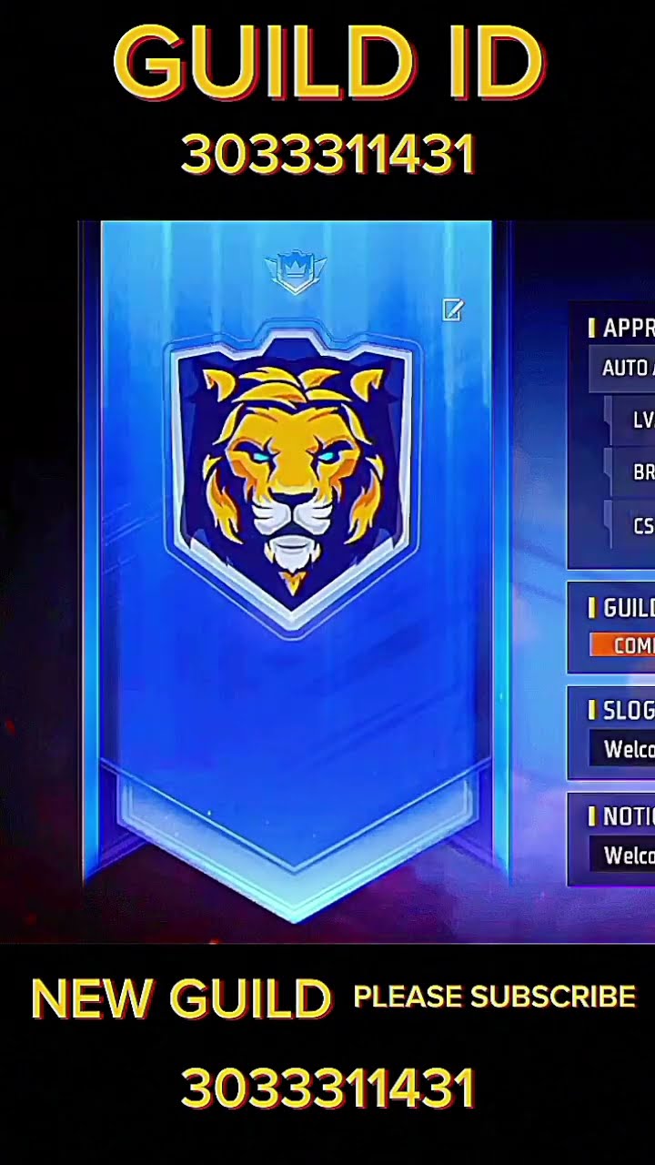 NEW GUILD FREE FIRE GUILD ID 3033311431 JOIN YOU GUY'S - YouTube