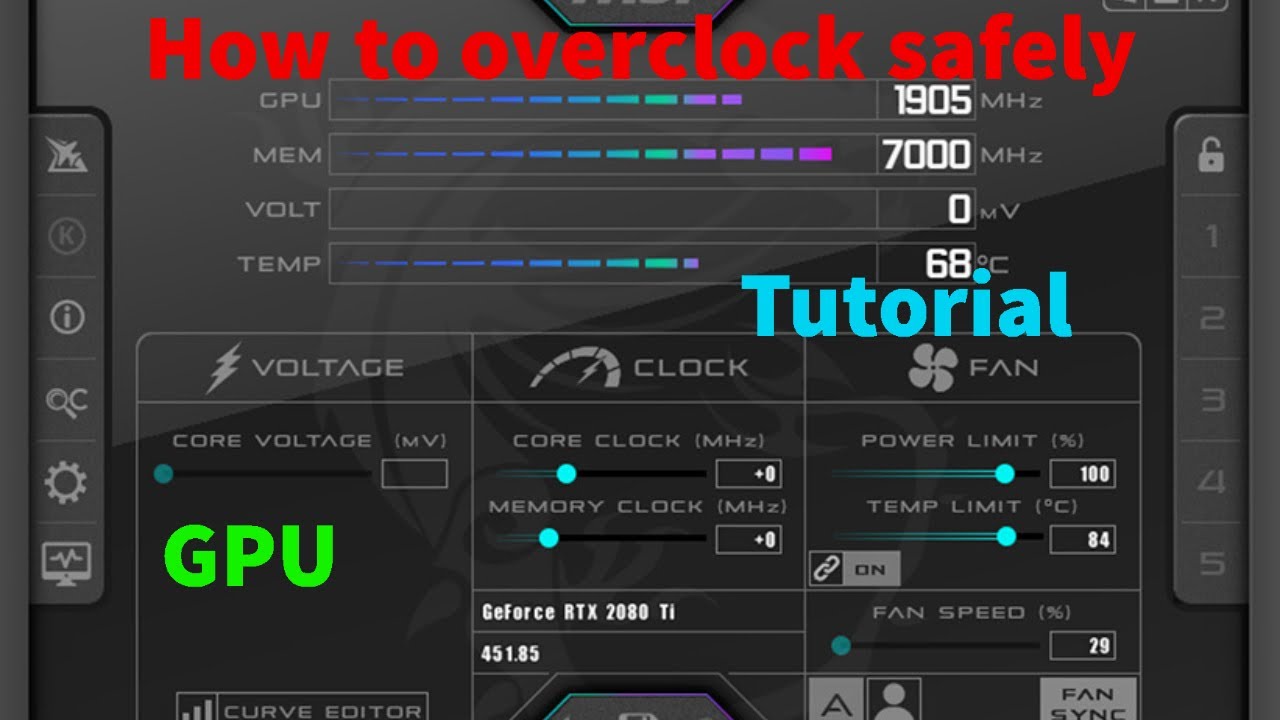 How to OVERCLOCK your GPU SAFELY!!! - msi afterburner tutorial - YouTube