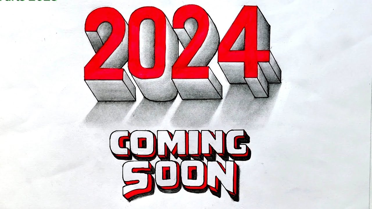 2024 Coming Soon || How to draw 2024 in 3d🤣🥰 || 3D Drawing 😯 - YouTube