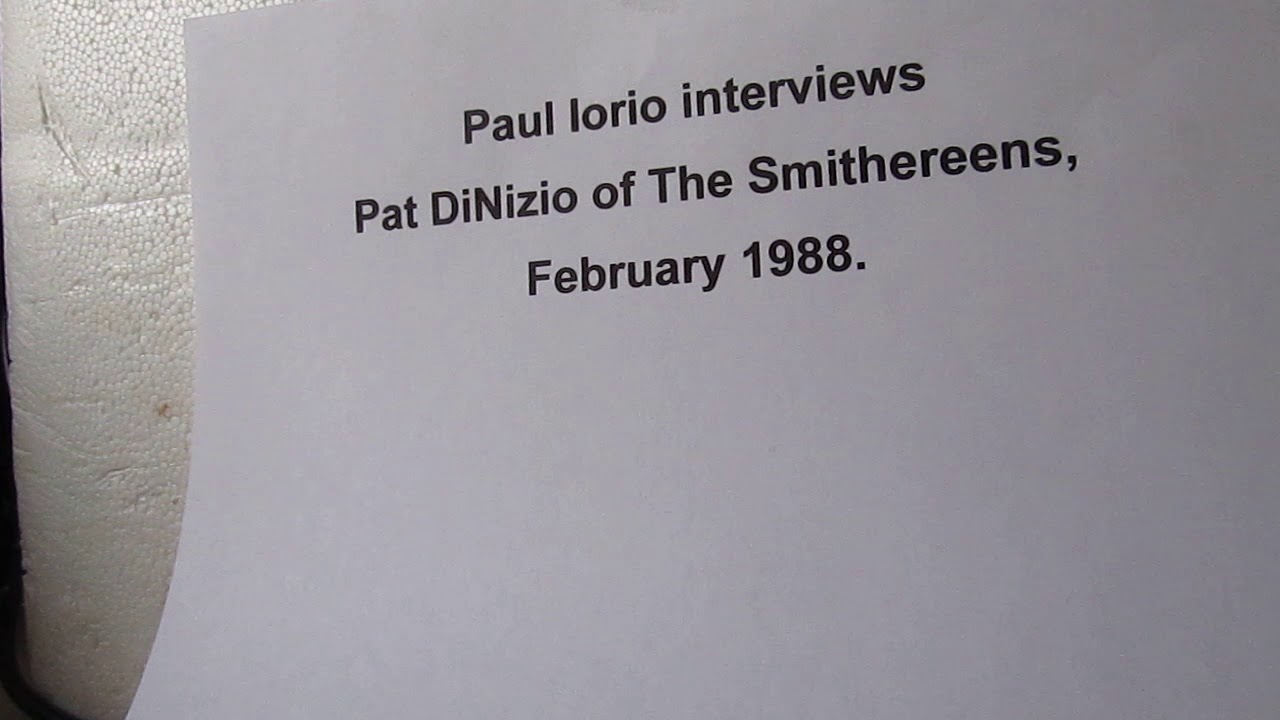 Paul Iorio Interviews Pat DiNizio, February 1988. - YouTube