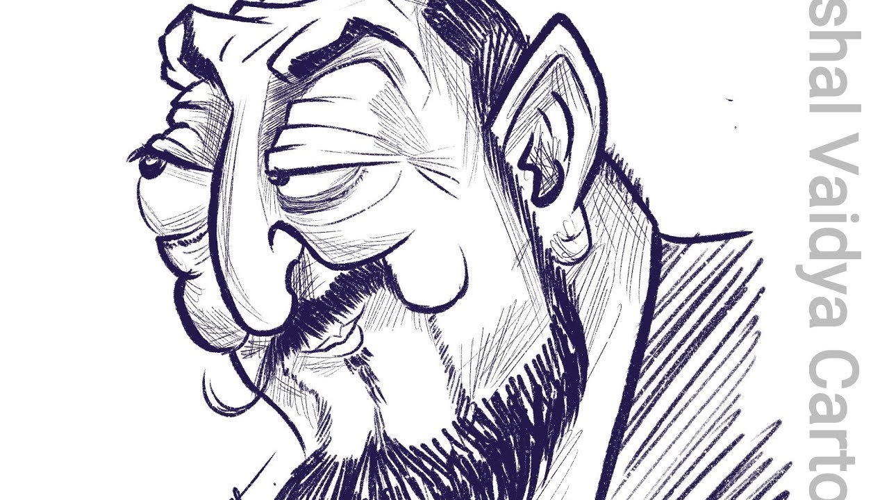 Sanjay Dutt Caricature Tutorial | Bole toh Gandhigiri zindabad ...