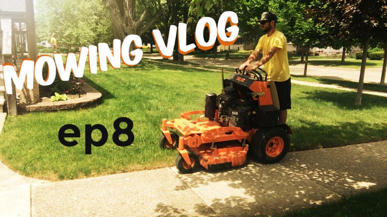 🟠 SCAG v ride 2 🟠 Lawn care Vlog #8 quick corner lot - YouTube