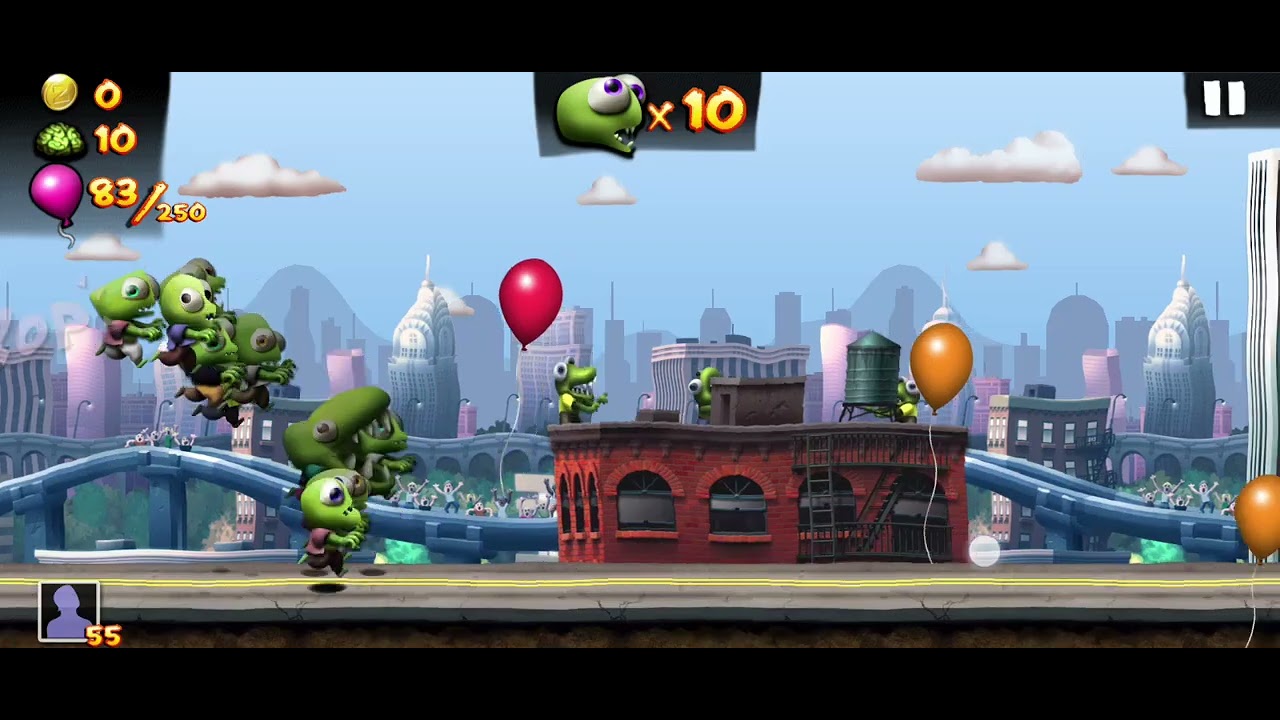 Zombie Tsunami Daily Mission Burst 250 Balloons Continuously - YouTube