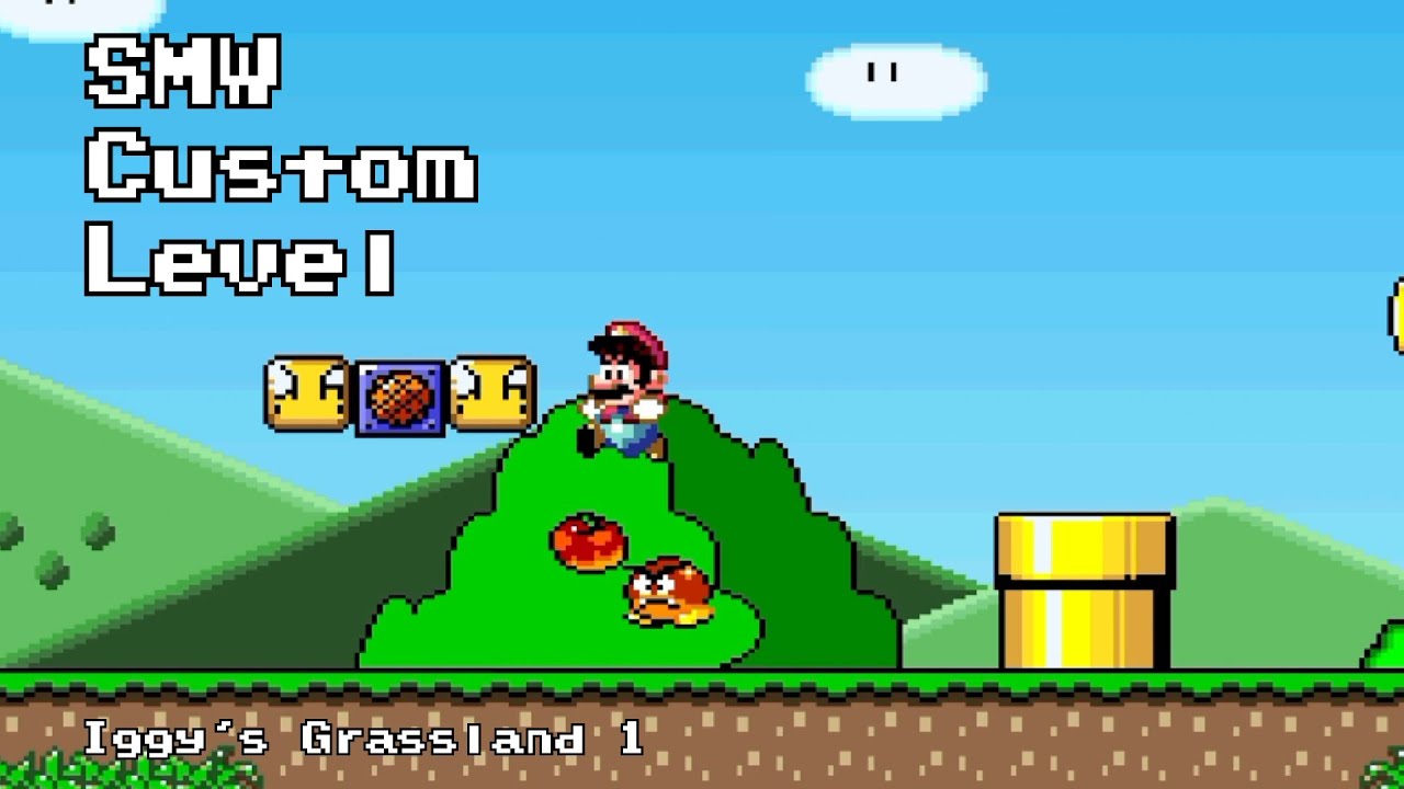 SMW Custom Level - Iggy's Grassland 1 - YouTube