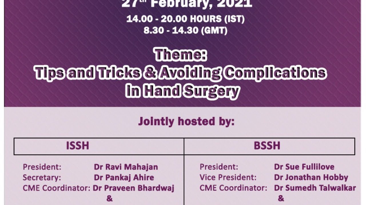 7th ISSH Mid-Term CME Combined ISSH–BSSH Meet: TIPS, Tricks & Avoiding ...