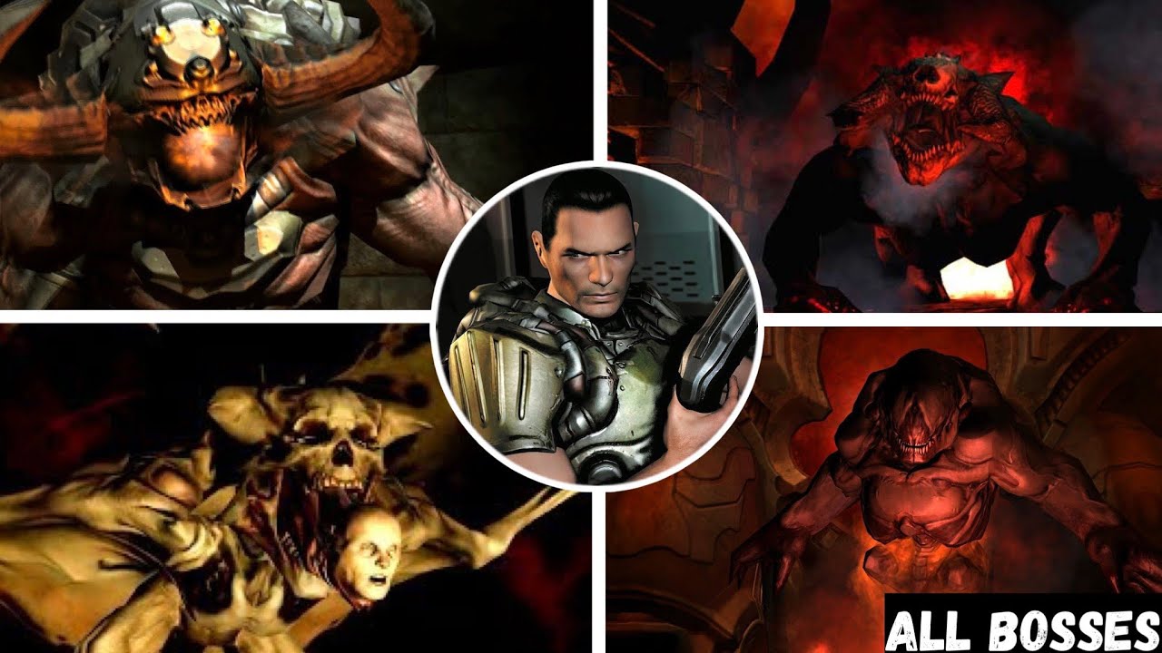 Doom 3 - All Bosses - YouTube