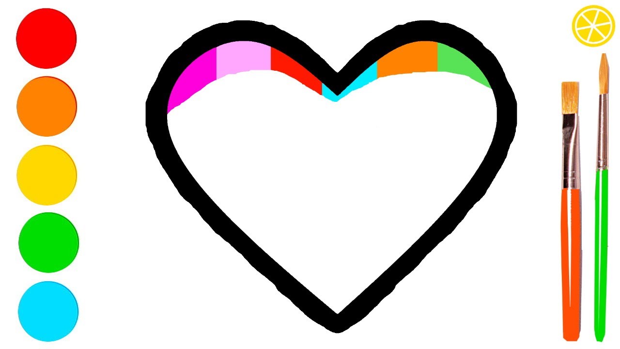 Drawing and Coloring Heart for kids - YouTube
