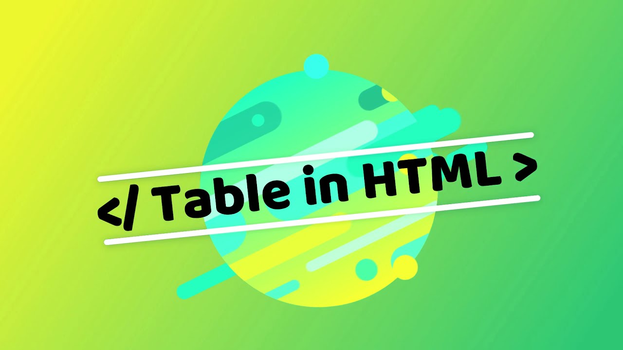 Table in HTML5 | Web-Development - YouTube