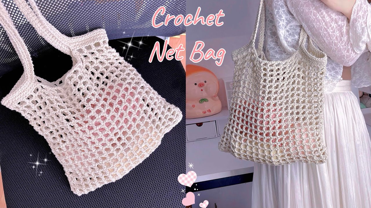 Crochet Net Bag Tutorial ♡| Easy Crochet Bag | Móc Túi Lưới Đi Biển ...