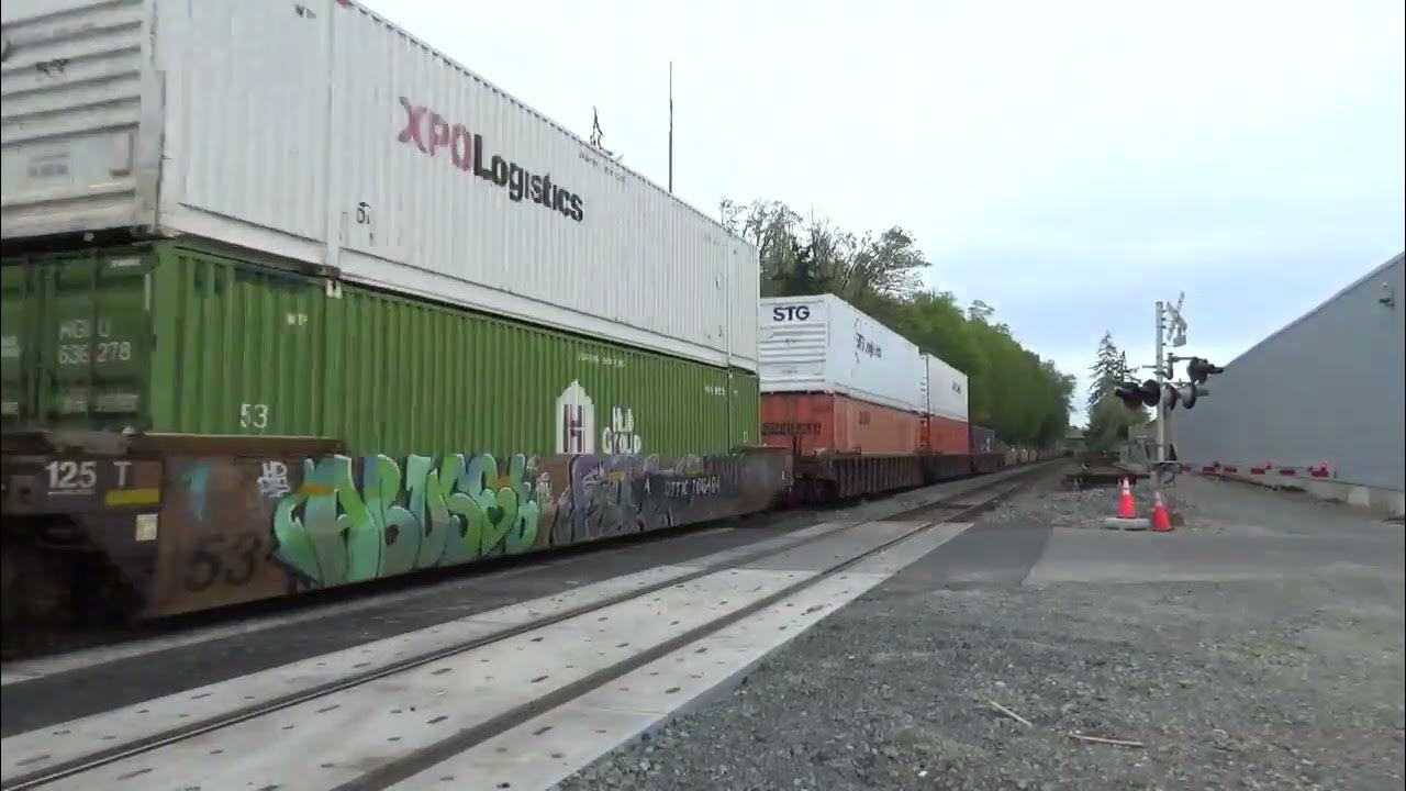 (Northbound) Union Pacific Intermodal Train passes through the South 19TH Street Railroad ...