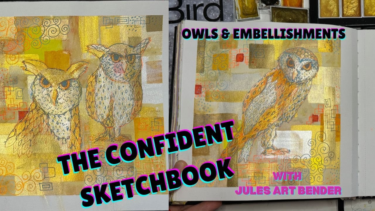 Confident Color Blocking & Gold Embellishments for Sketchbook Owls ...