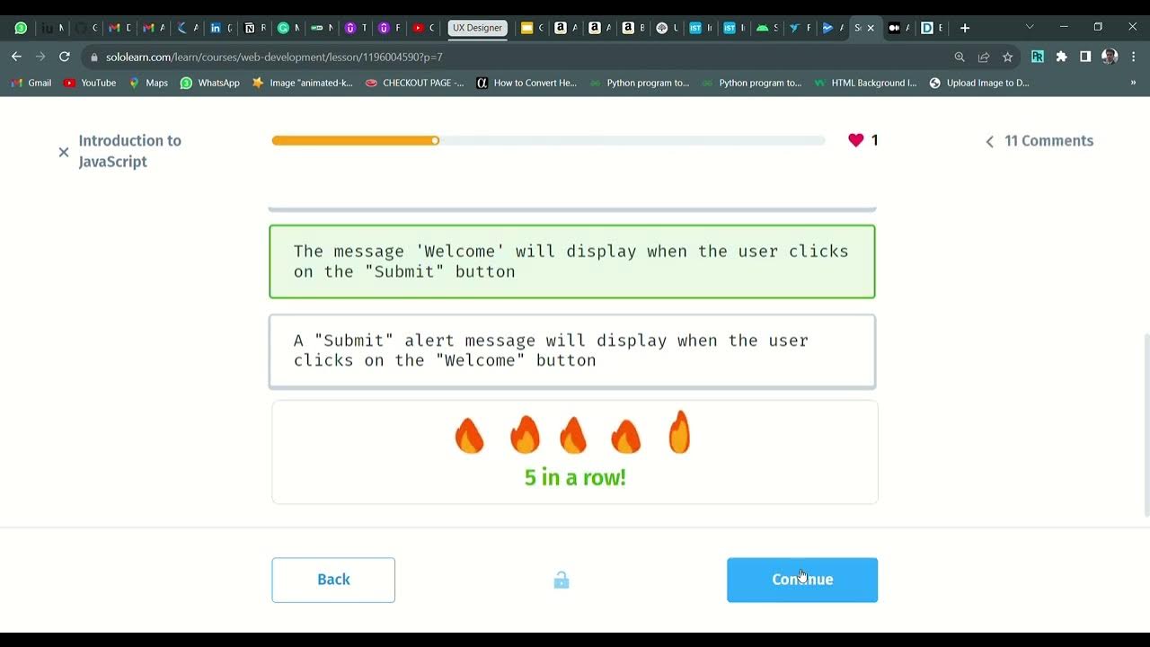 37 Introduction To Javascript Web Development Sololearn Answers Youtube