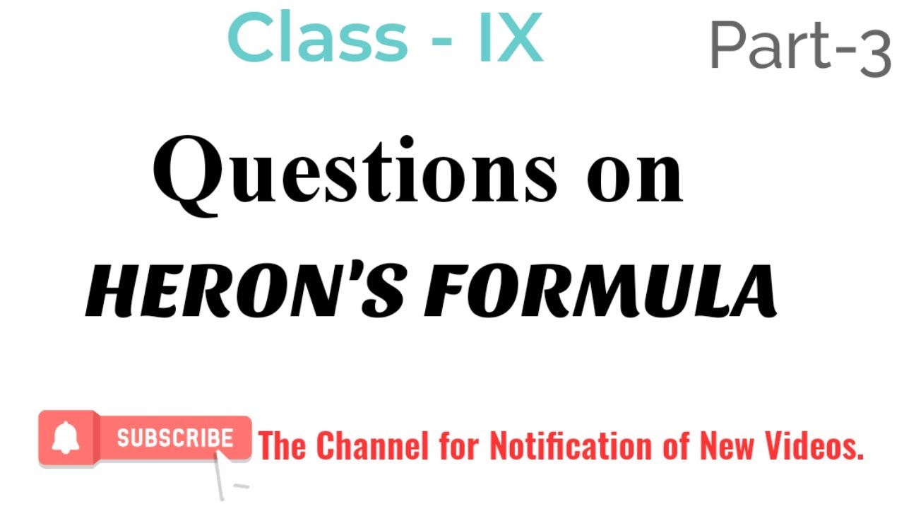 Questions on HERON'S FORMULA Part-3 - YouTube