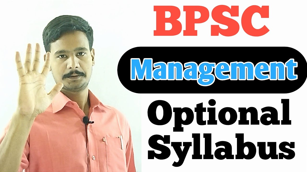 BPSC Syllabus Management Optional Subject Syllabus Eng BPSC Ka