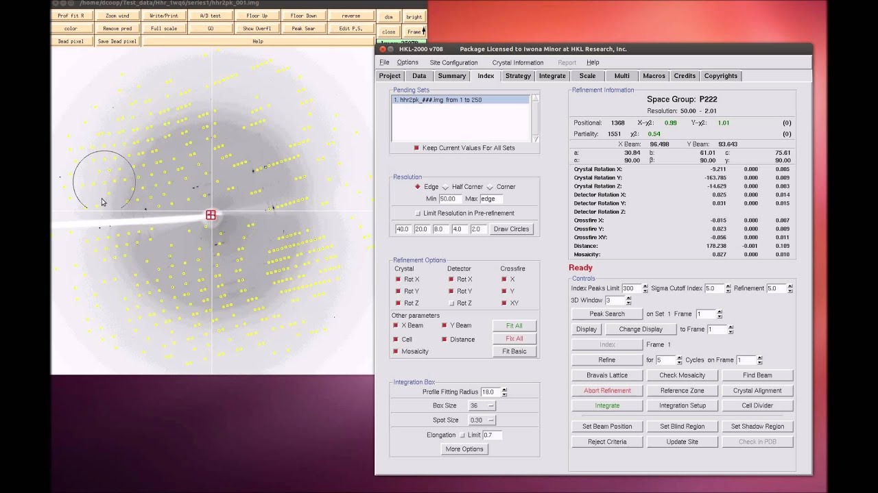 Introduction to indexing and scaling with HKL-2000 - YouTube
