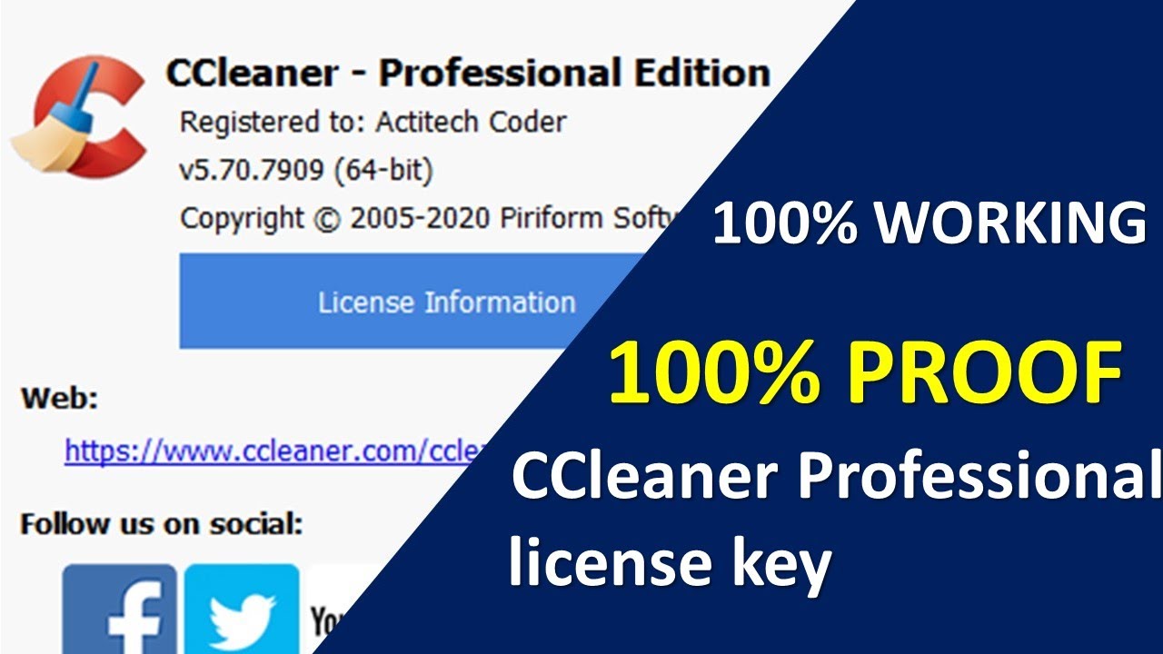 CCleaner Professional latest version license key for free 2020 ...