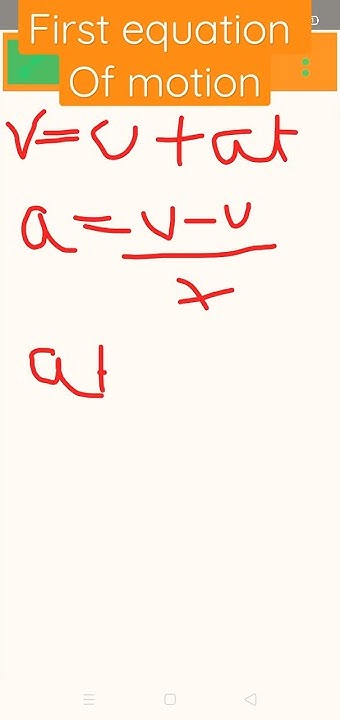 class 9 physics ️ chapter motion first equation of motion prove - YouTube
