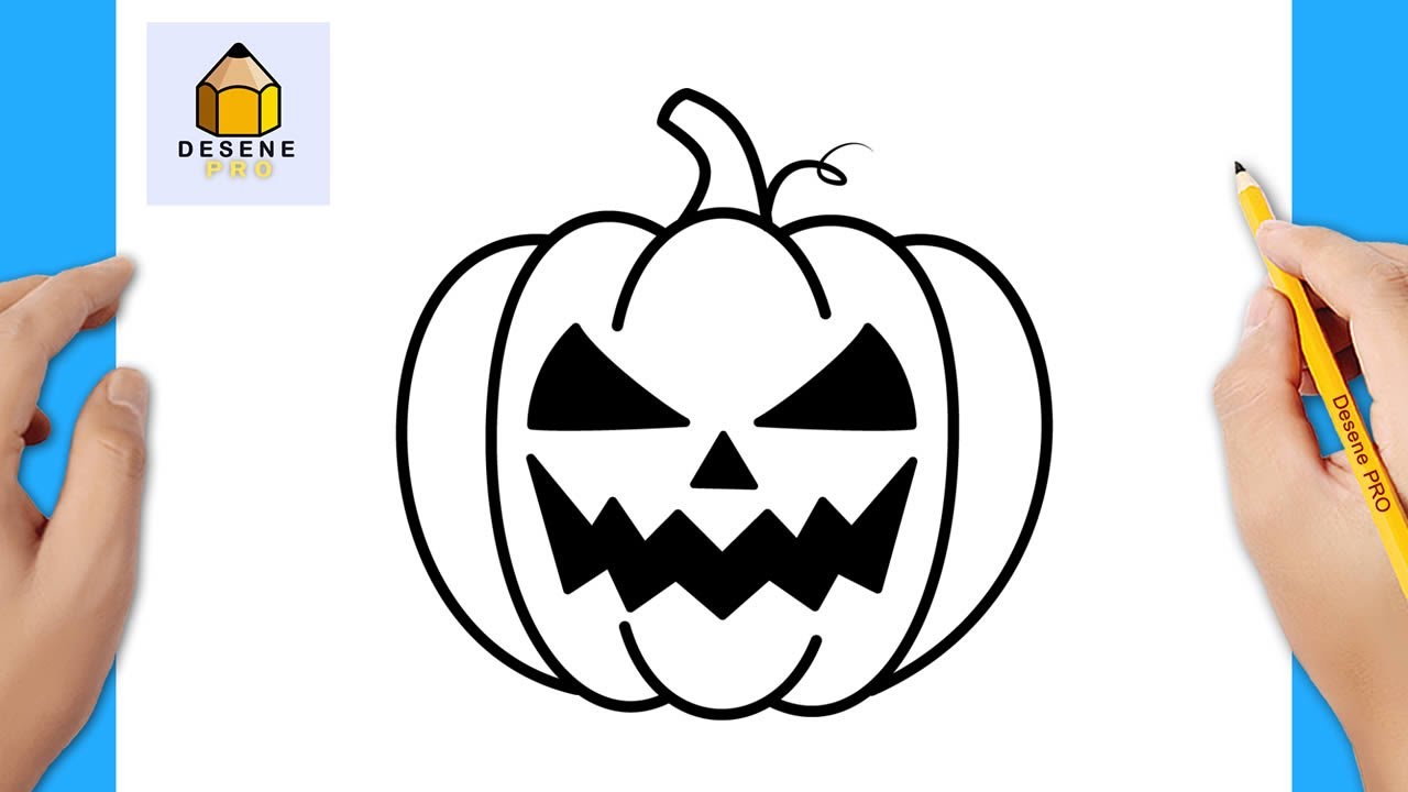 Cum se deseneaza un dovleac de Halloween | Desene Halloween pas cu pas ...