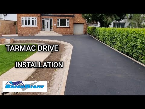 tarmac drive installation with Edging - YouTube