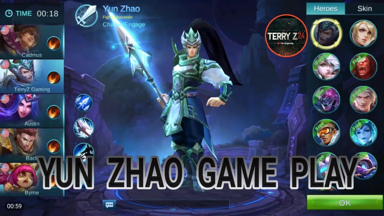 Mobile Legends Yun Zhao Game Play - YouTube