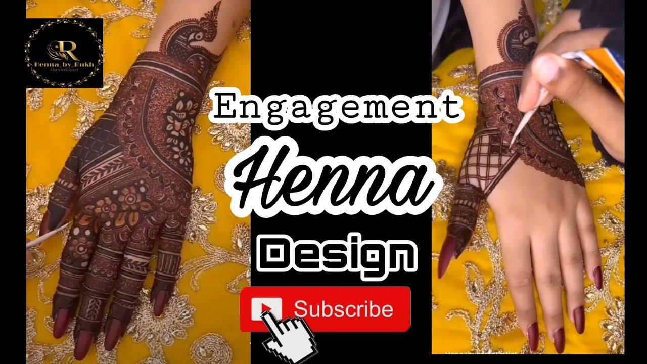 New Trending Engagement Henna Design | Heavy back hand design ...