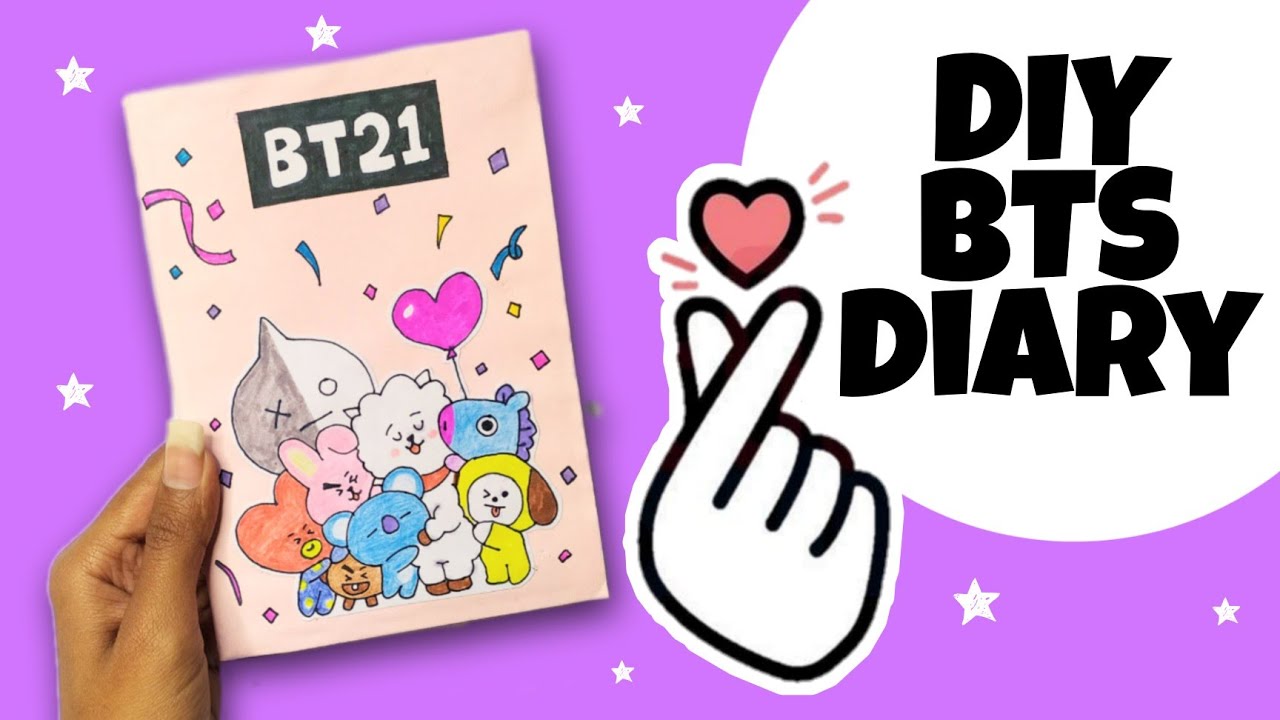 BTS diary making at home / how to make stationery supplies at home ...