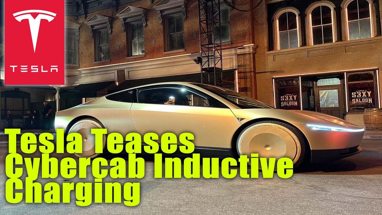 Tesla Teases Cybercab Inductive Charging - YouTube