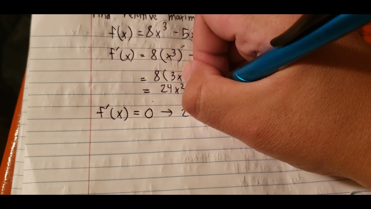 Calculus: Find the relative maximum and minimum of function f(x)=8x^3 ...