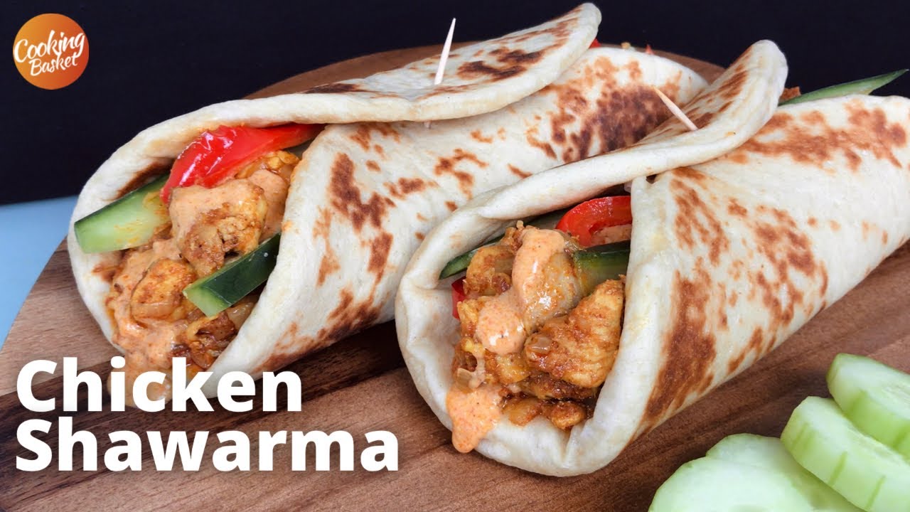 Chicken Shawarma Recipe | Eggless Pita Bread Recipe | Easy Shawarma ...