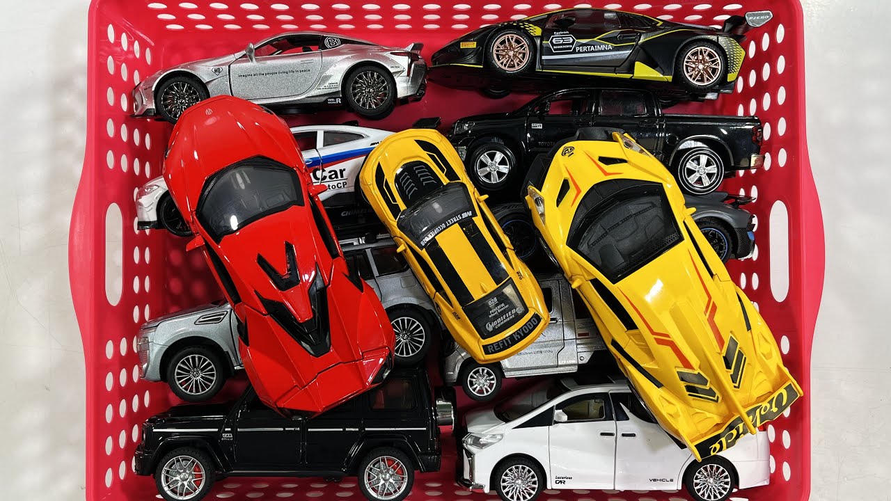Box full of Model Cars - BMW M4 GT3, Ferrari Sf90, BMW M4, Brabus G550 ...