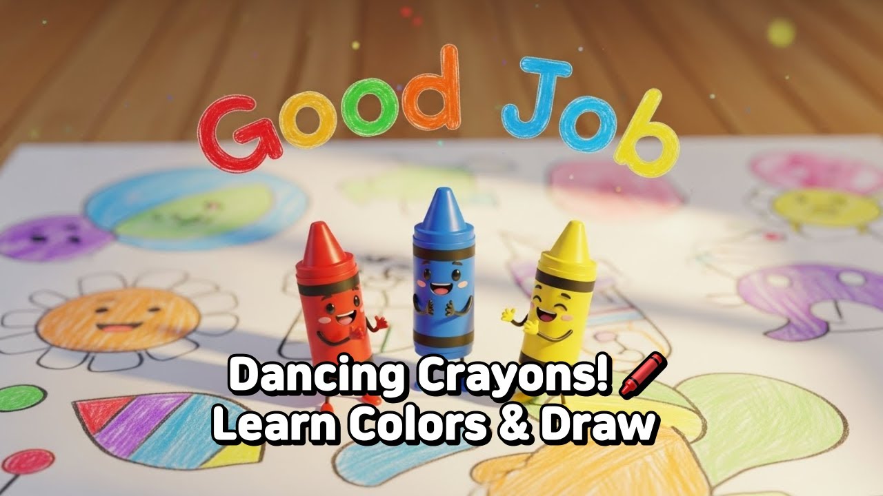 The Dancing Crayons! 🖍️ Learn Colors & Draw | Fun Kids Dance Song ...