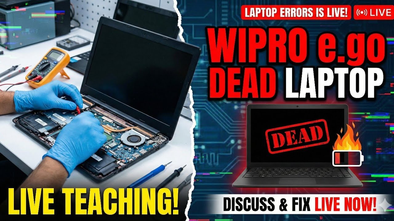 LAPTOP ERRORS is live! Wipro e.go Dead Laptop Discuss Live teaching ...