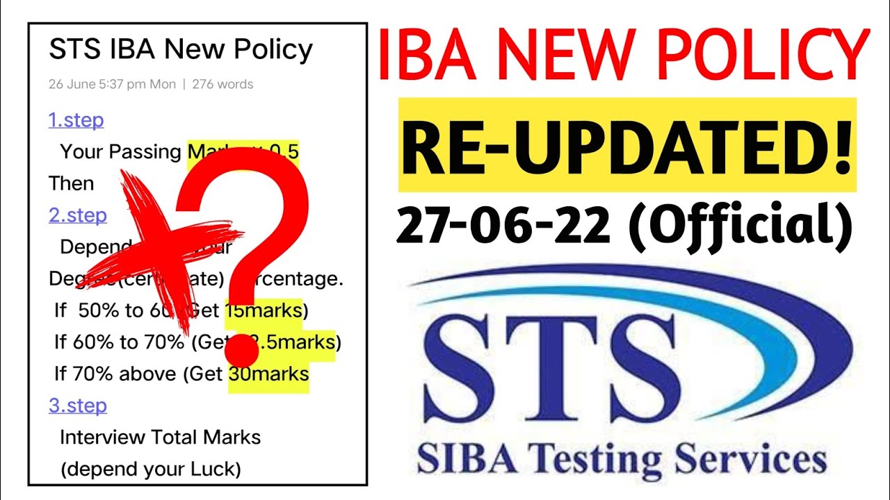 Biggest News! STS News Grade BPS 05-15 Update Policy || STS IBA News ...