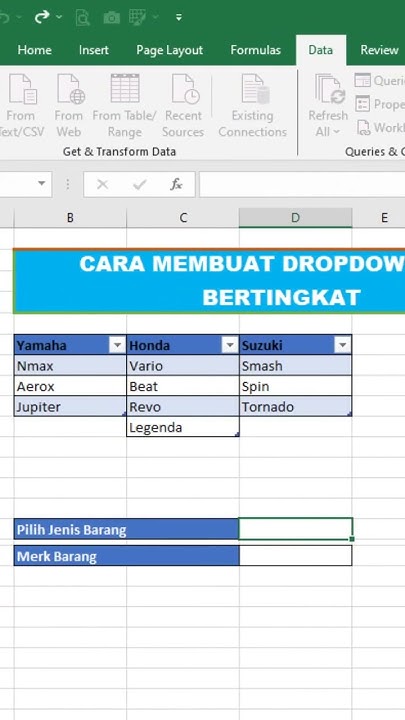 Tips Mudah Membuat Dropdown List bertingkat di Excel #shorts #belajarexcel #excelindonesia # ...