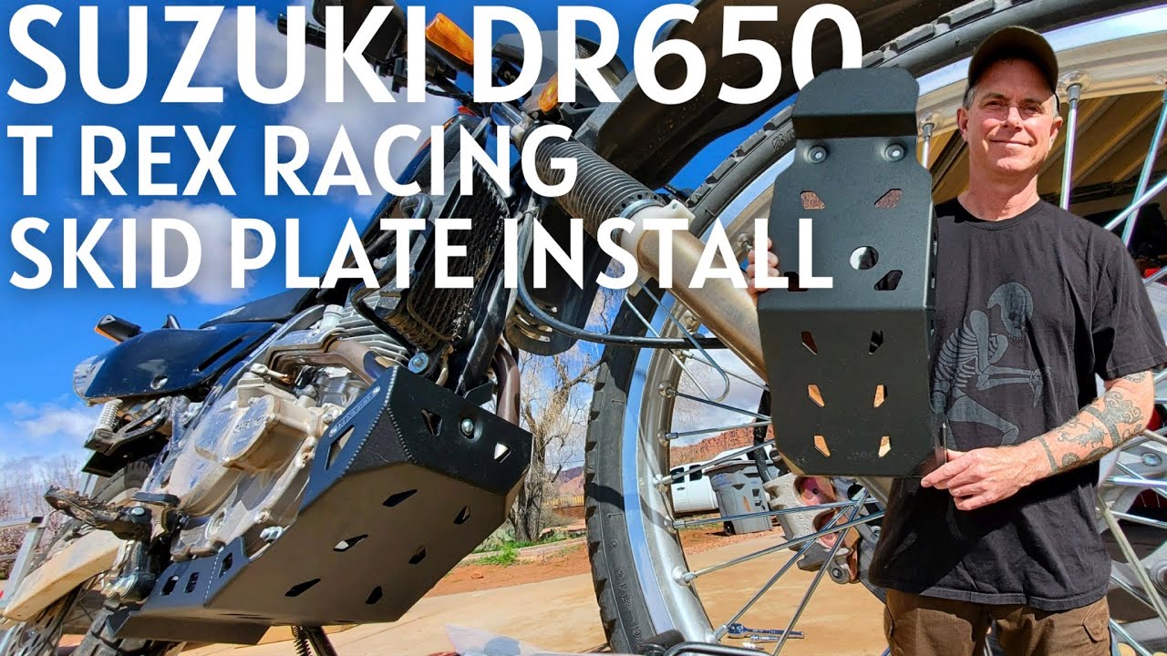 Suzuki DR650 (2023) - T Rex Racing Skid Plate Install - YouTube