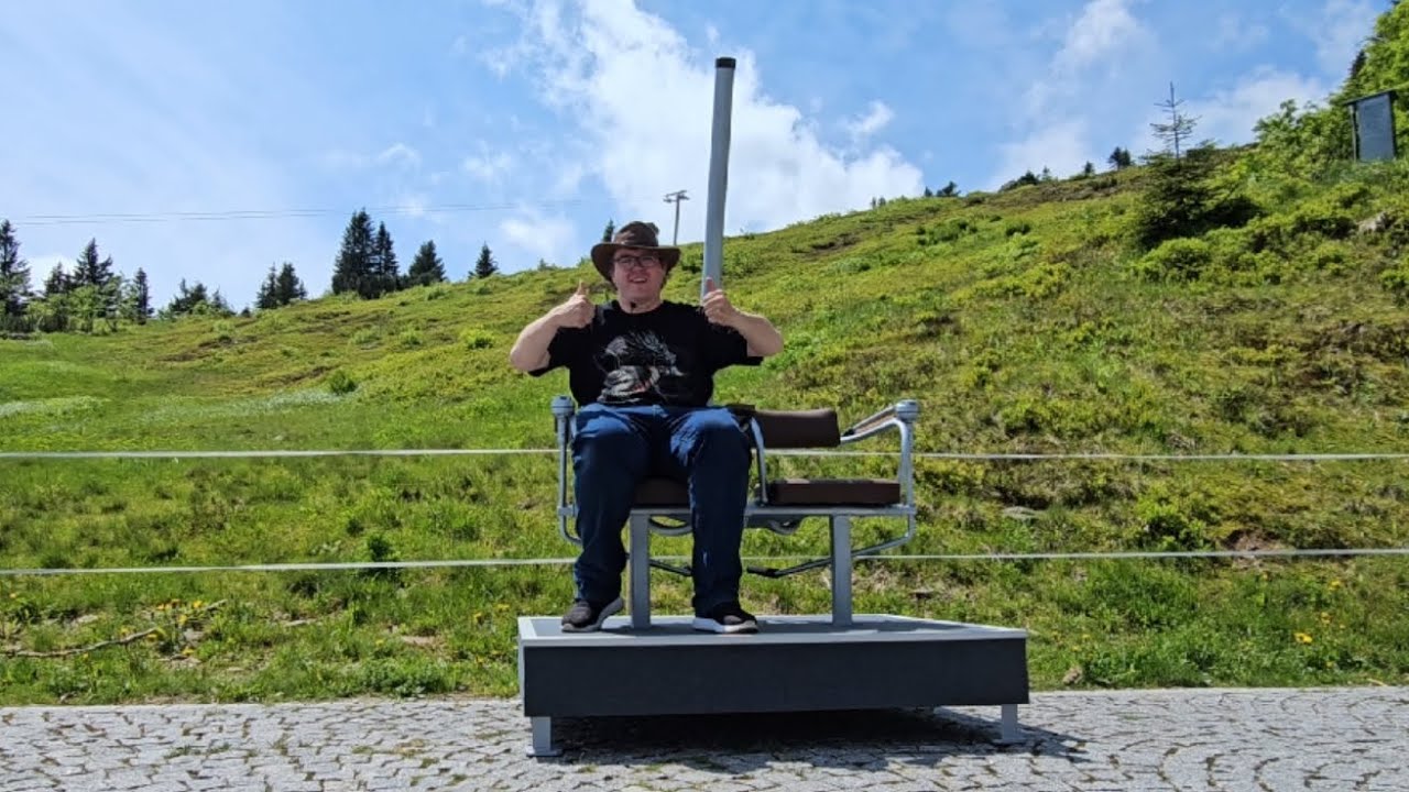 Die alte Seilbahn von der Arber-Bergbahn von Großen Arber Berg ...